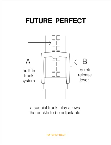 Future Perfect Men's Belt, Genuine Leather Ratchet Reversible classic Slide Buckle for Jeans Dress, Adjustable Trim to Fit