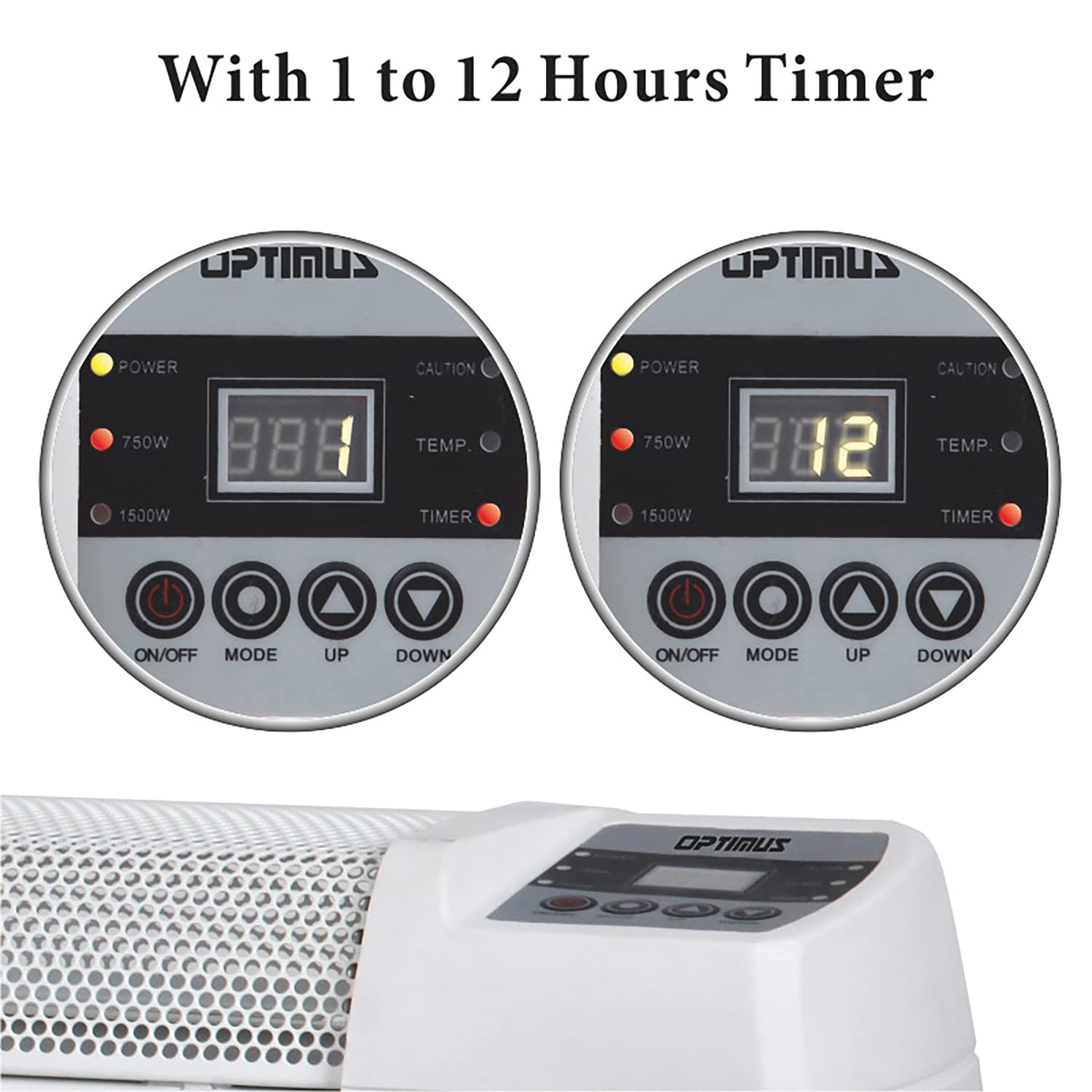 Optimus 30" Baseboard Convection Heater with Digital Display & Thermostat