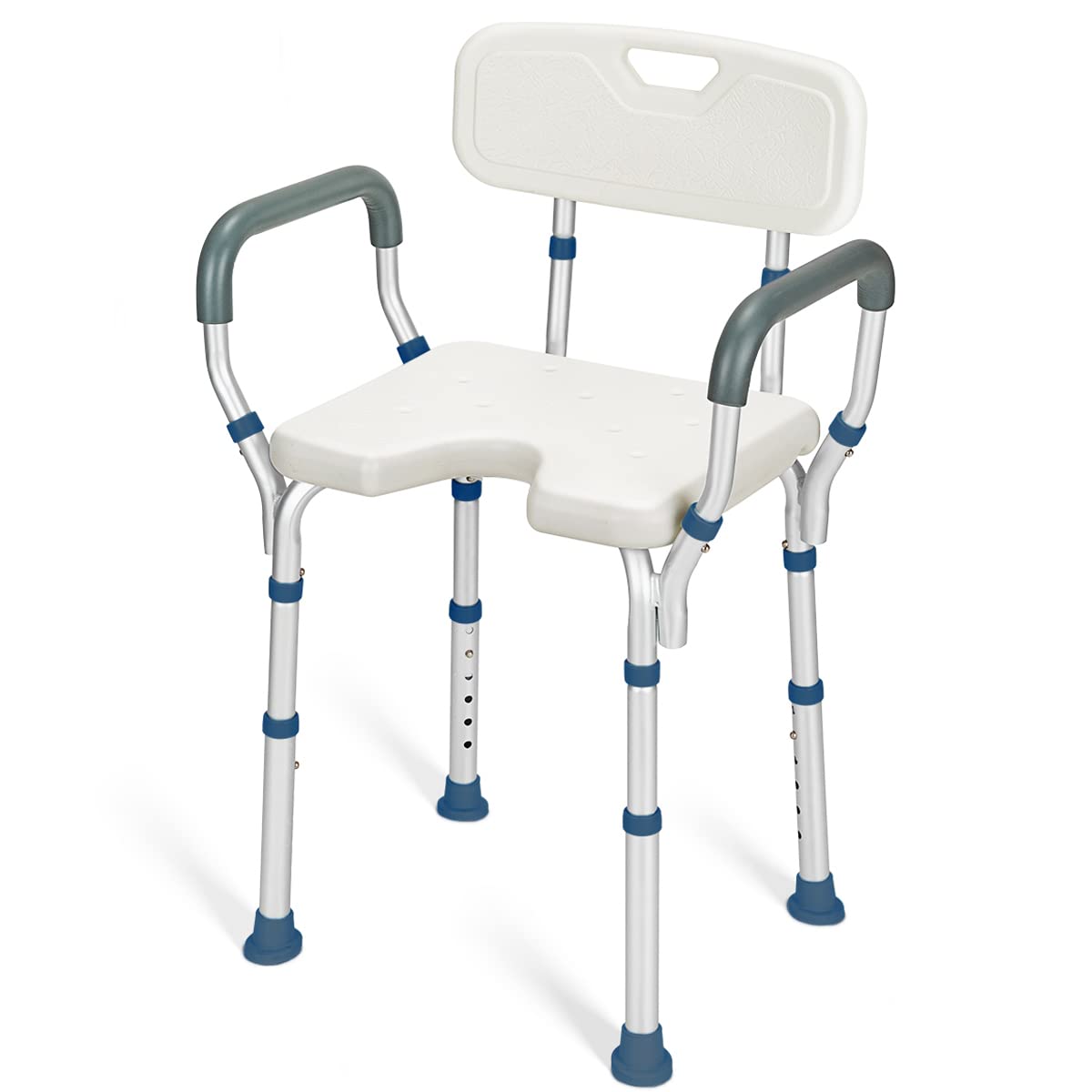 ππ«πππ§ππ‘π’ππ Narrow Shower Chair for Inside Tub, Small Bathtub Chair with Arms and Back Removable, Shower Chair for Elderly and Disabled, Sturdy & Height Adjustable & Cutout Seat, 300lbs