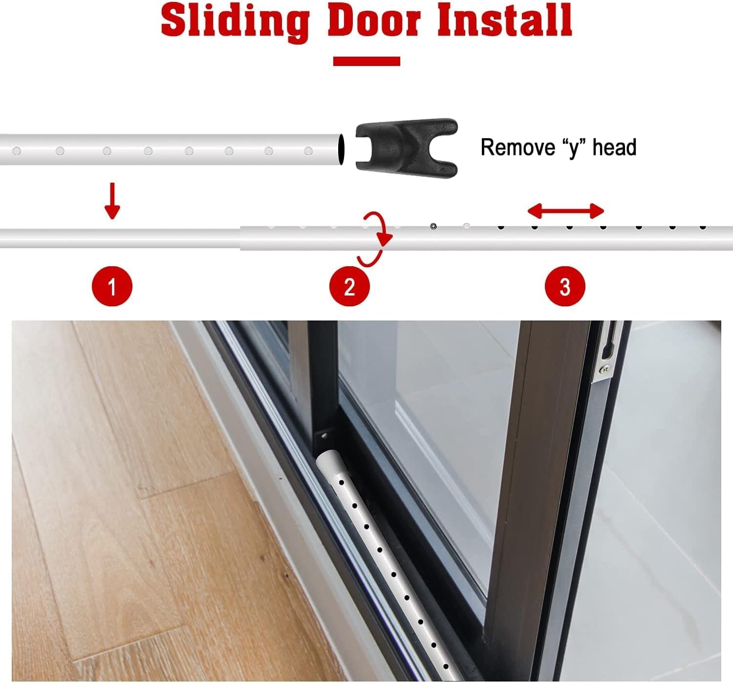 Door Security Bar, SecurityMan Heavy Duty 2-in-1 Door Stoppers Security Bar and Sliding Door Lock Bar (2 Pack) - Perfect Adjustable Door Jammer Door Stopper for Home, Hotel, and Apartment Security