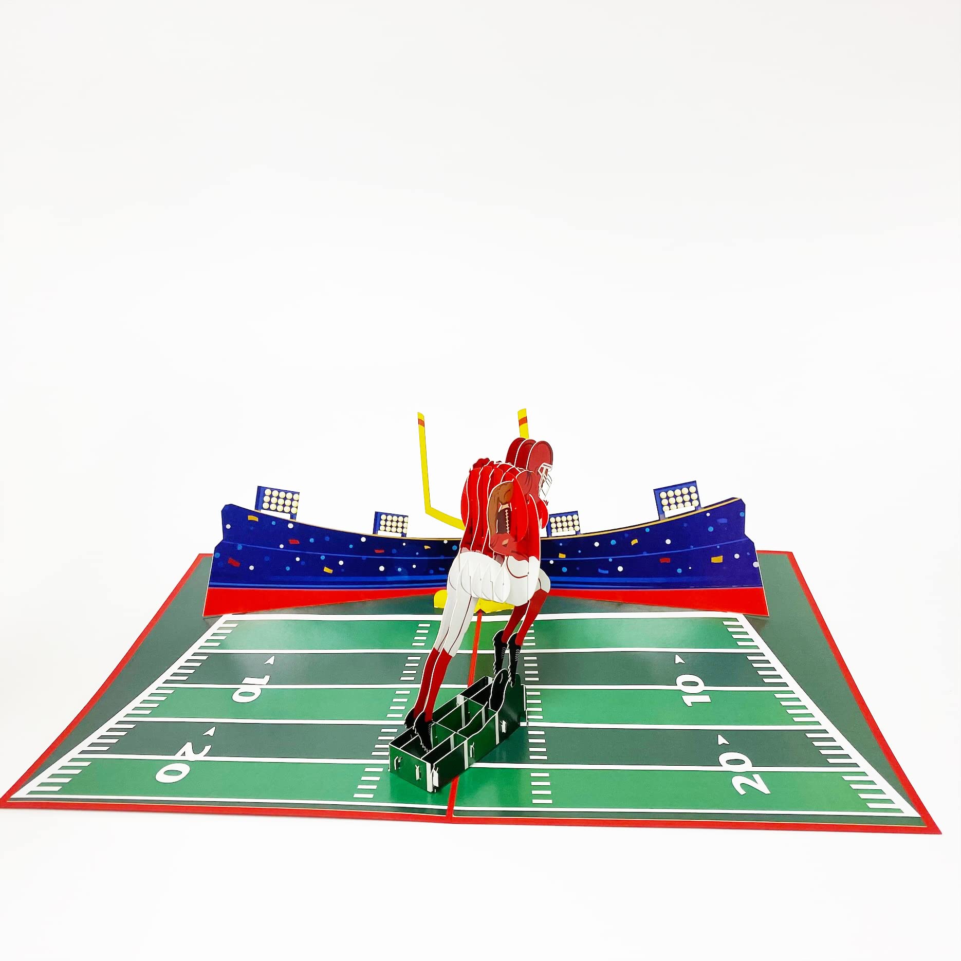 POP CARD EXPRESS American Football Birthday Card, 5.91 in x 7.87 in, Blank Envelope and Clear Plastic Bag Included