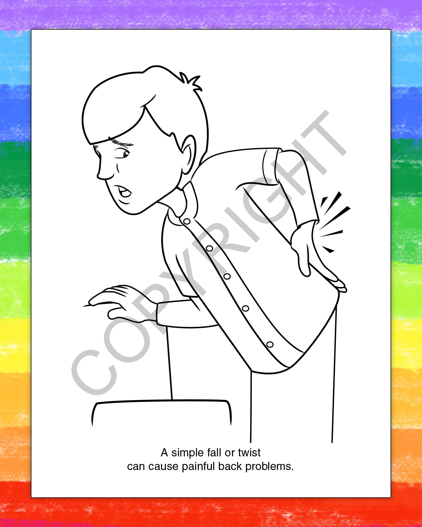 ZOCO - A Visit to The Chiropractor's Office - Educational Coloring Books (25 Bulk Pack, Without Crayons) - Chiropractor Supplies - Activities for Kids