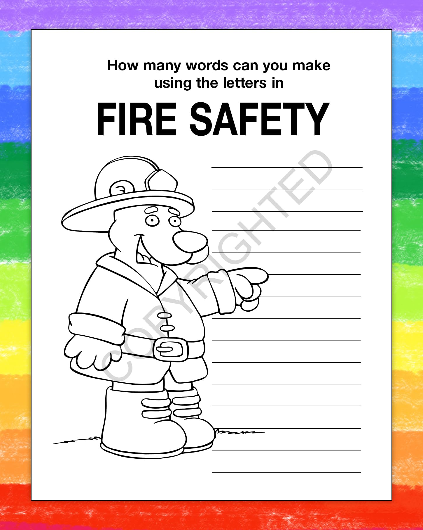 ZOCO - Fire Safety - Educational Coloring Books (25 Bulk Pack, With Crayons) - Fire Prevention Week Items for Kids - Firefighter Party Supplies - Games, Puzzles, Activities