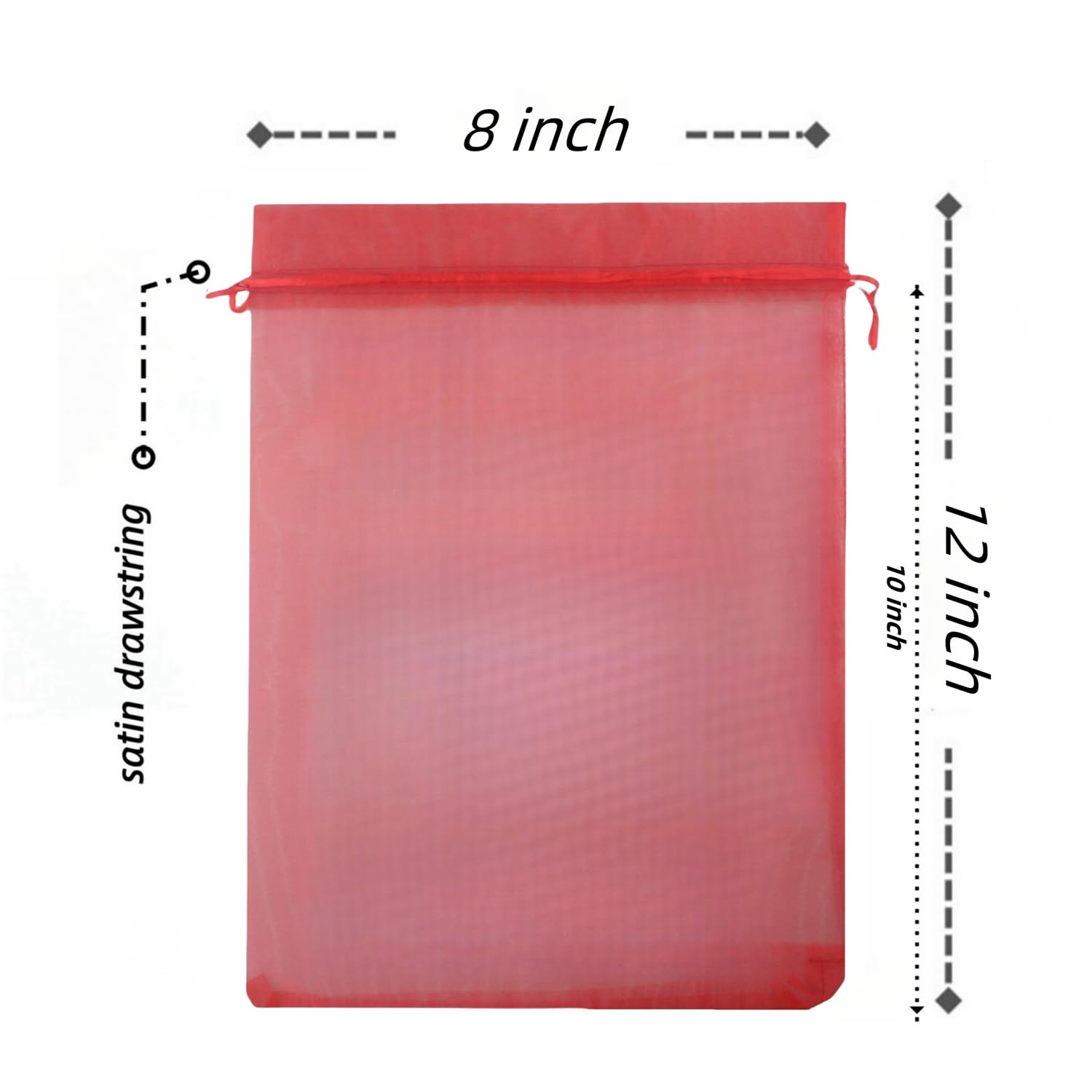 QIANHAILIZZ 8 x 12 Inch 100 pcs Drawstring Bags Organza Fabric Jewelry Gift Pouch Candy Pouch Wedding favors B231 (red)