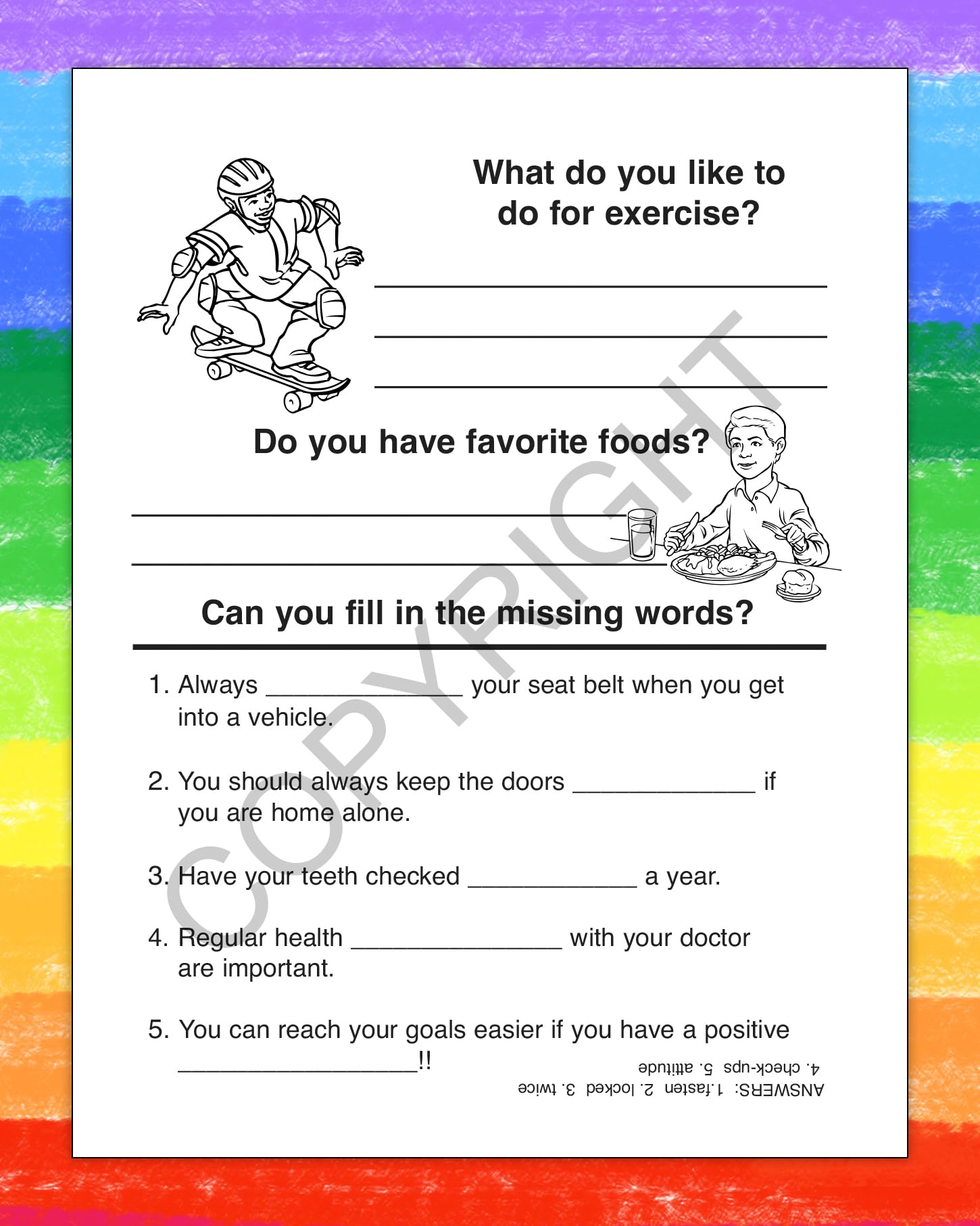 ZOCO - Health and Safety - Kids Educational Coloring Books (25 Bulk Pack, Without Crayons) - Healthcare Program, Fun Exercises - Games, Puzzles, Activities for Kids