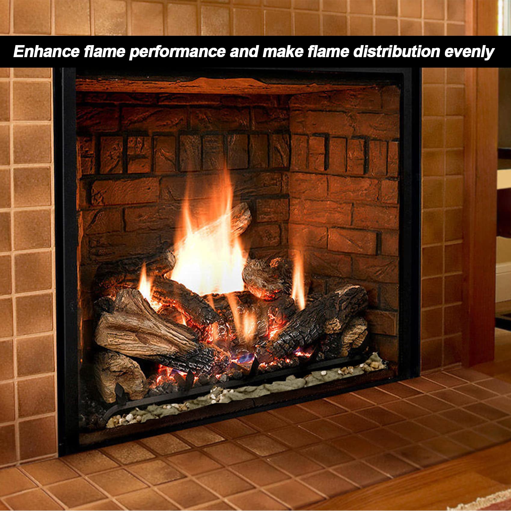 Skyflame Glowing Embers Rock Wool Mixed with Vermiculite for Vented Gas Fireplaces | Fake Coals for Use with Gas Logs, 6 Oz Bag
