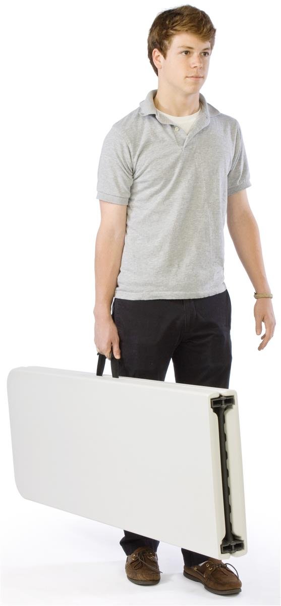Displays2go Adjustable-Height Folding Tables are Portable and Can Be Adjusted to 3 Separate Heights