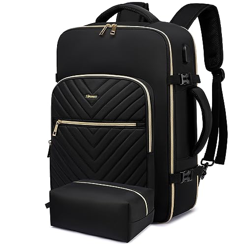 MOMUVO Large Travel Backpack for Women Airline Approved, 30L Carry on Backpack Flight Approved, 17 Inch Laptop Backpack Waterproof Luggage Backpack for Weekender Overnight Business