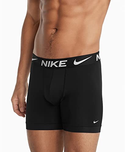 Nike Men`s Essential Micro Boxer Briefs 3 Pack (Black(KE1015-001)/W, Medium)
