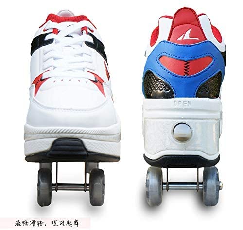 sanheng fire Deformation Parkour Shoes Four Rounds of Running Shoes Roller Skates