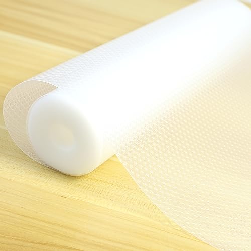 Shelf Liners for Kitchen Cabinets 10 Inch Wide X 20 Ft Non Adhesive Cabinet Drawer Liners Non Slip Waterproof Strong Grip Pantry Shelves Liners for Refrigerator Closet Cupboard Mat Bathroom Drawer