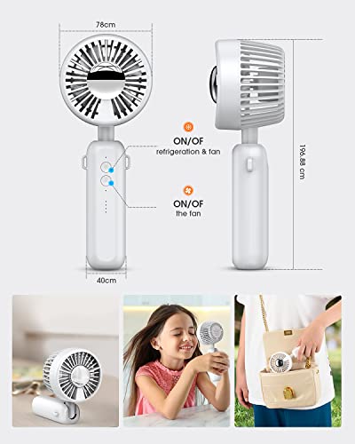 Mini Handheld Fan,New Semiconductor Refrigeration Hand Fan for Fast Cooling ,USB Rechargeable Fan Personal, Battery Operated 3 Speed Small Fan,Mini Size perfect for Kids,Home,Outdoor,Office,Travel