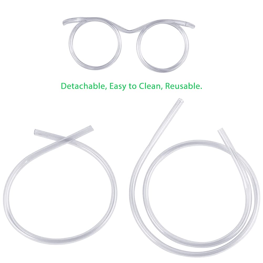 Funny Glasses Straw, Flexible Drinking Straw Novelty Eyeglass Frame Bar Accessories for Birthdays, Bridal Showers, Party Supplies, Favors, Game Ideas(crystal)