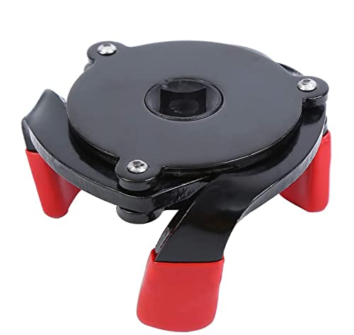 Eastyard Universal Oil Filter Wrench Adjustable 3 Jaw Oil Filter Removal Tool Range 2-3/8 to 3-7/8 inch with 1/2'' Adapter 3/8'' Square Drive Socket
