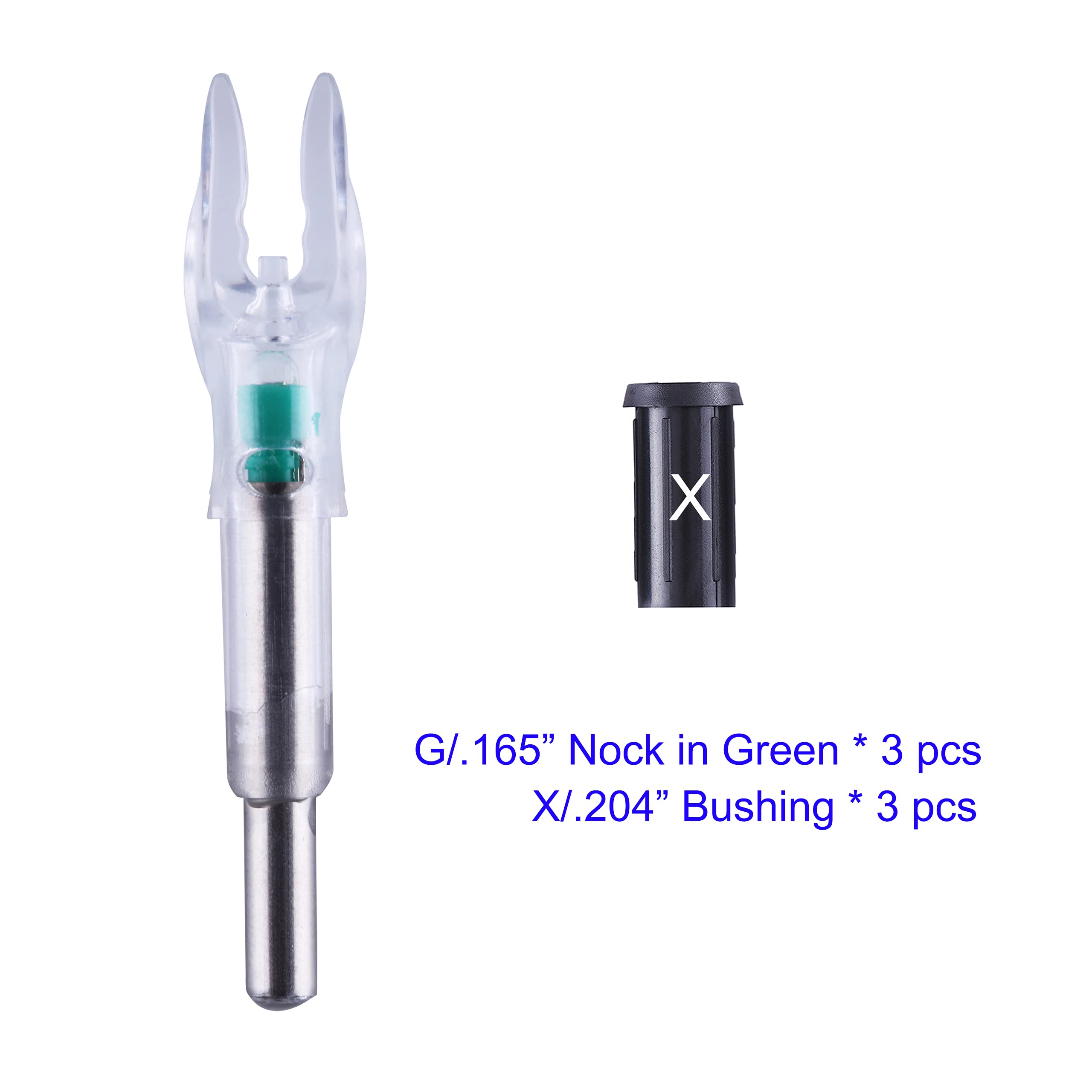 G Arrow Lighted Nock 4.2mm LED Nock with Screwdriver Universal Fit for Arrows with .165" & .204” Inside Diameter,3 Pack (Green)