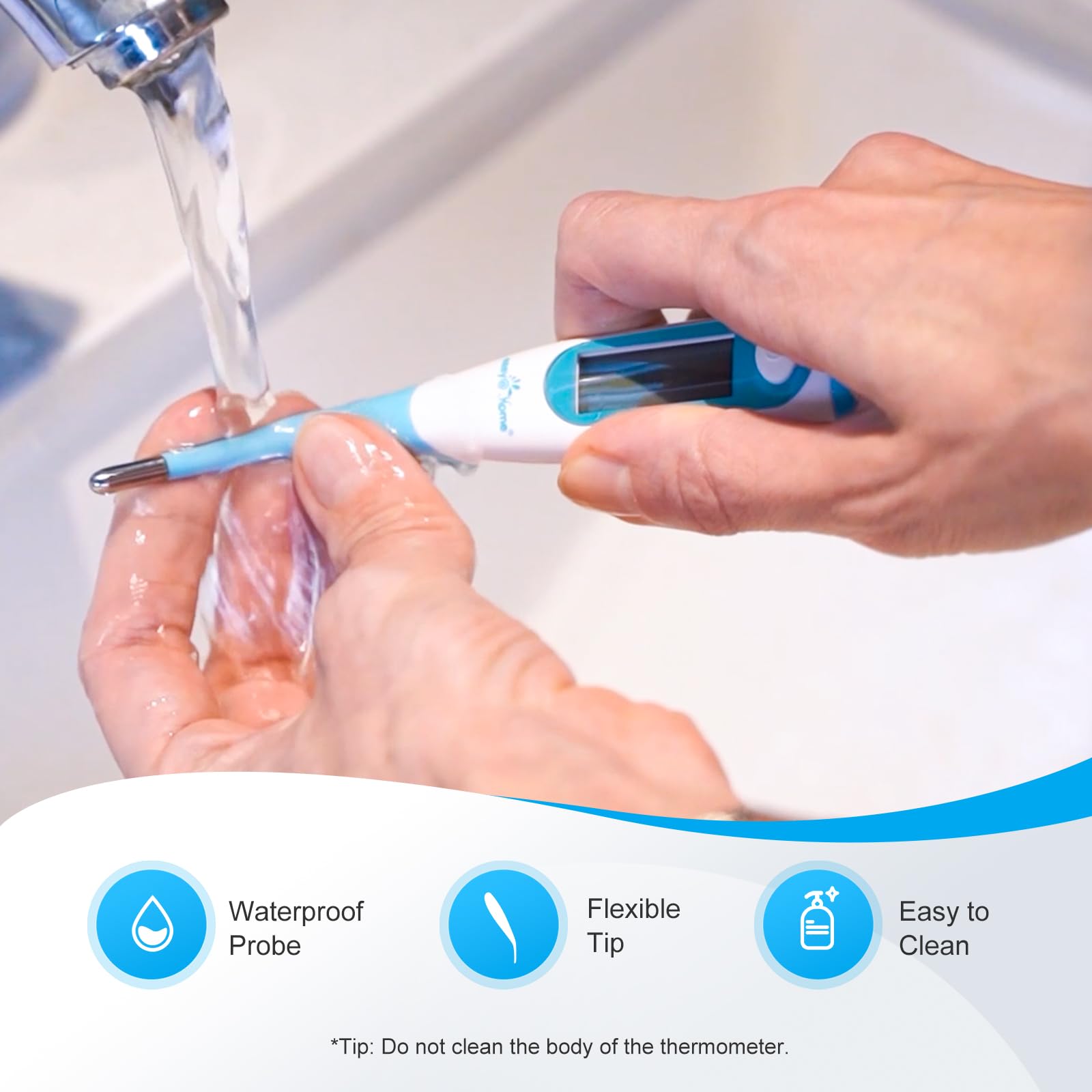 Easy@Home Ovulation Test Strips, 25 Pack + Digital Basal Thermometer with Blue Backlight LCD Display