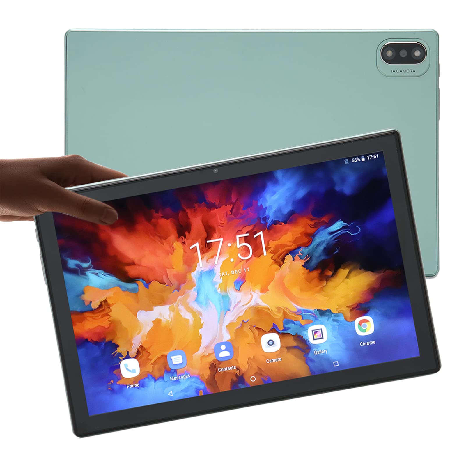 DAUZ Tablet PC, Keyboard HD Tablet 256GB ROG for Office (Green)