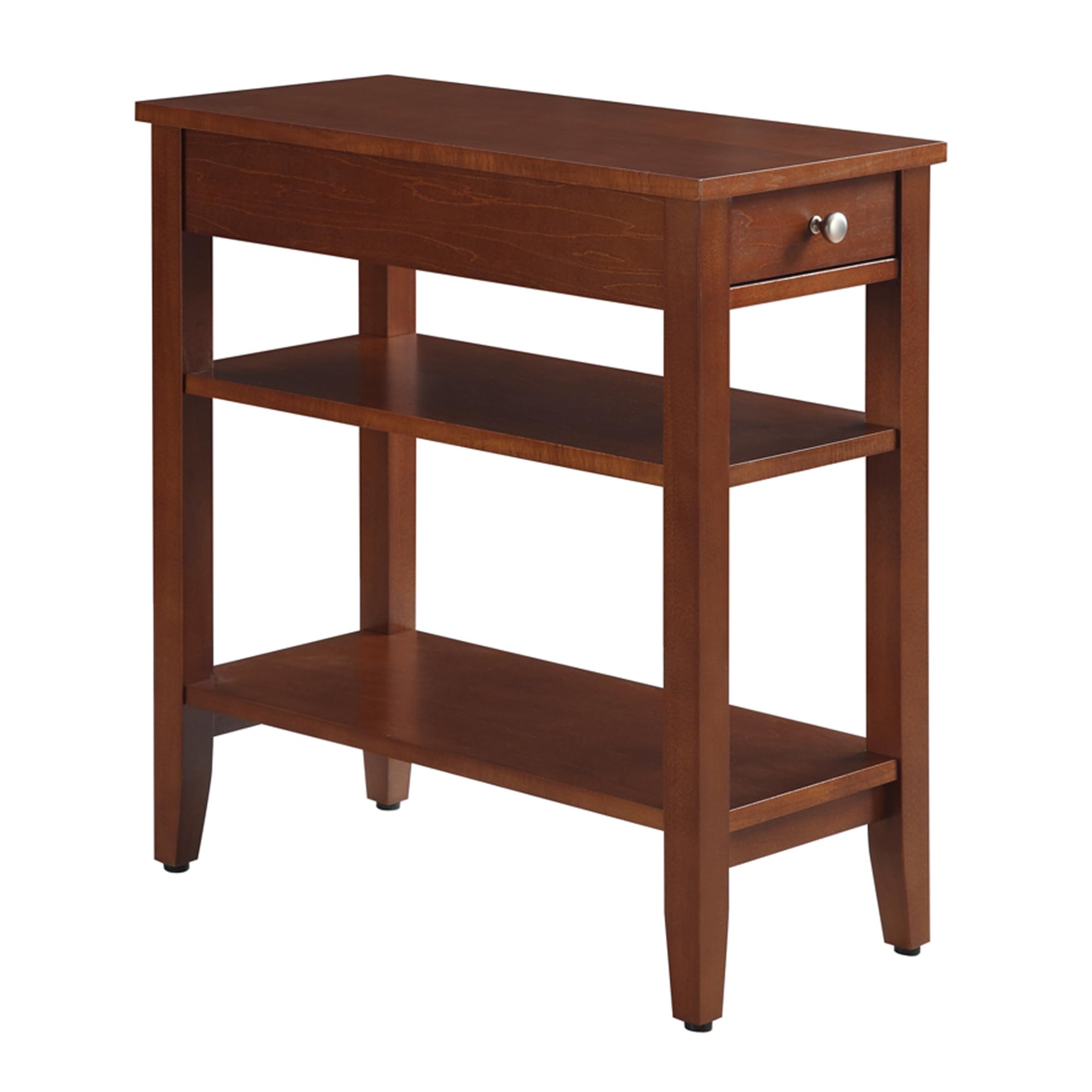 Convenience Concepts American Heritage 3-Tier End Table with Drawer, 23.5 x 11.25 x 24, Cherry