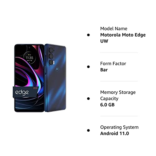 Motorola Moto Edge 5G UW Nebula Blue for Verizon (Renewed) (Blue (128gb))