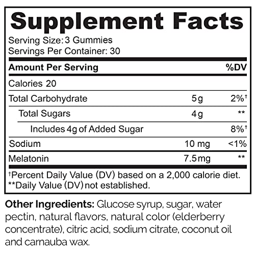 NATURELO Melatonin Gummies – Non-GMO, Gluten-Free, Soy Free - Strawberry Flavor - Gentle Sleep Supplement - 90 Vegetarian Gummies