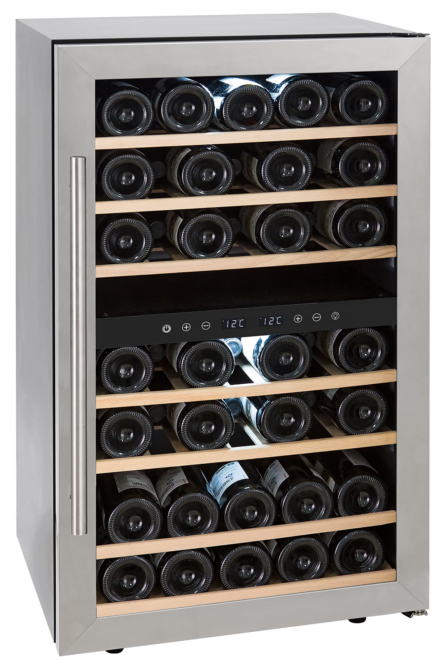 PremiumLevella 18.9 in. Wide 4.1 cu ft 43-Bottle Dual Zone Freestanding Wine Cooler with Tempered Glass Door