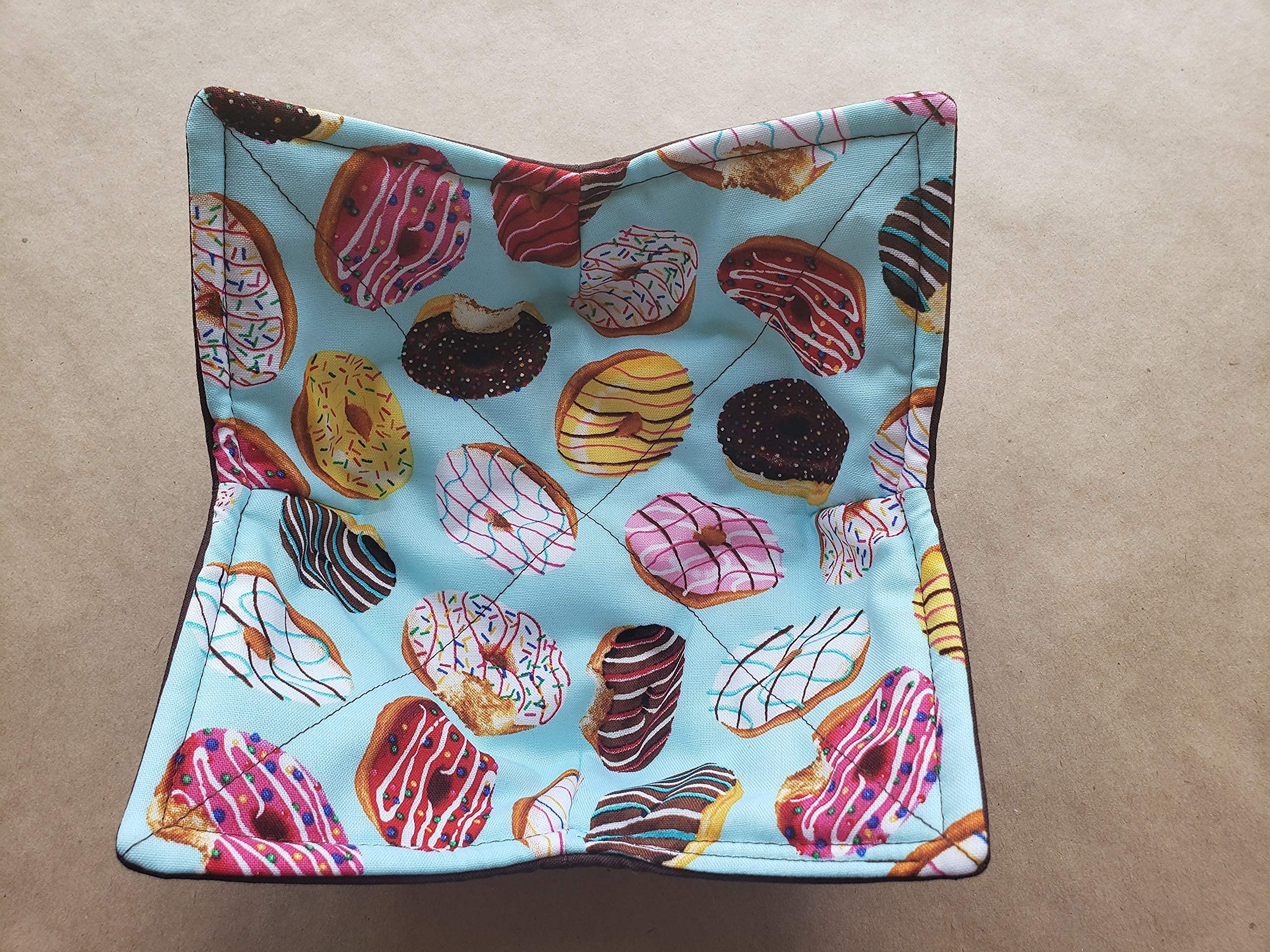 Frosted Donuts Microwave Cozy Sweet Treat Reversible Microwaveable Bowl Holder Doughnut Themed Gifts
