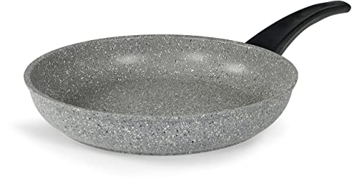FLONAL Dura Induction Frying Pan Stone Effect Aluminum, 11.08-inches, Clear