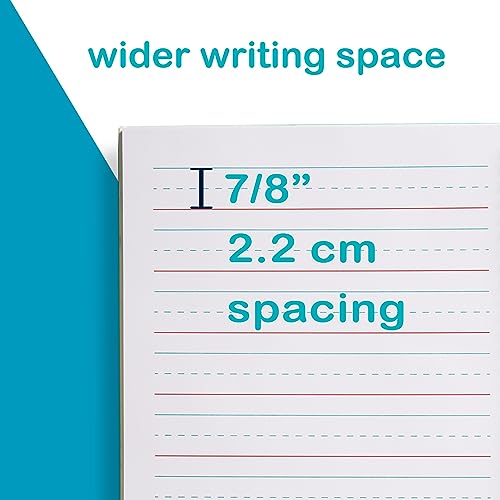 Learning Owl A4 Handwriting Practice Paper Notebook for Kids β Spiral Bind, Lined Paper with Dotted Midline for Preschool, Pre-K, Kindergarten - 100 Thick Ruled Pages for Alphabet and Number Writing