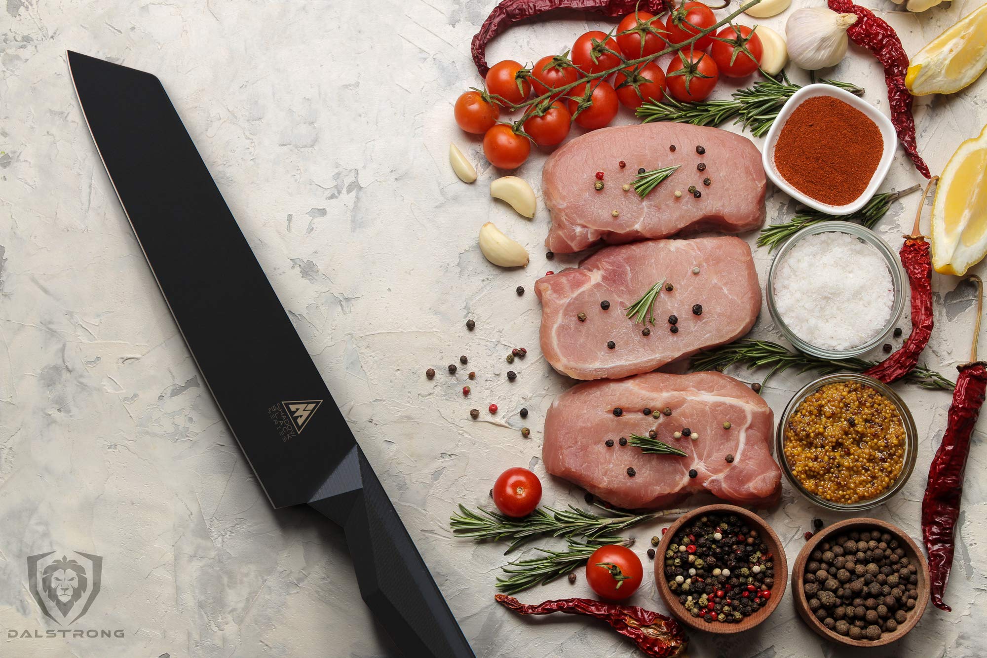 Dalstrong Kiritsuke Knife - 8.5 inch - Shadow Black Series - Black Titanium Nitride Coated - High Carbon - 7CR17MOV-X Vacuum Treated Steel Kitchen Knife - Sheath - Chef Knife - NSF Certified