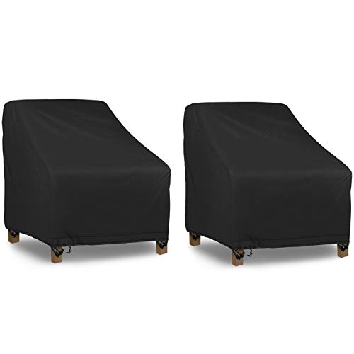 iCOVER Patio Chair Cover, 210D Lightweight Waterproof Cover For Deep Seat Armchair Lounge, Buckles Drawstring Design