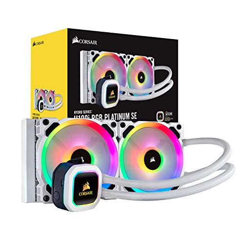 CORSAIR H100i RGB PLATINUM SE AIO Liquid CPU Cooler,240mm,Dual LL120 RGB PWM Fans, Intel 115x/2066,AMD AM4/TR4