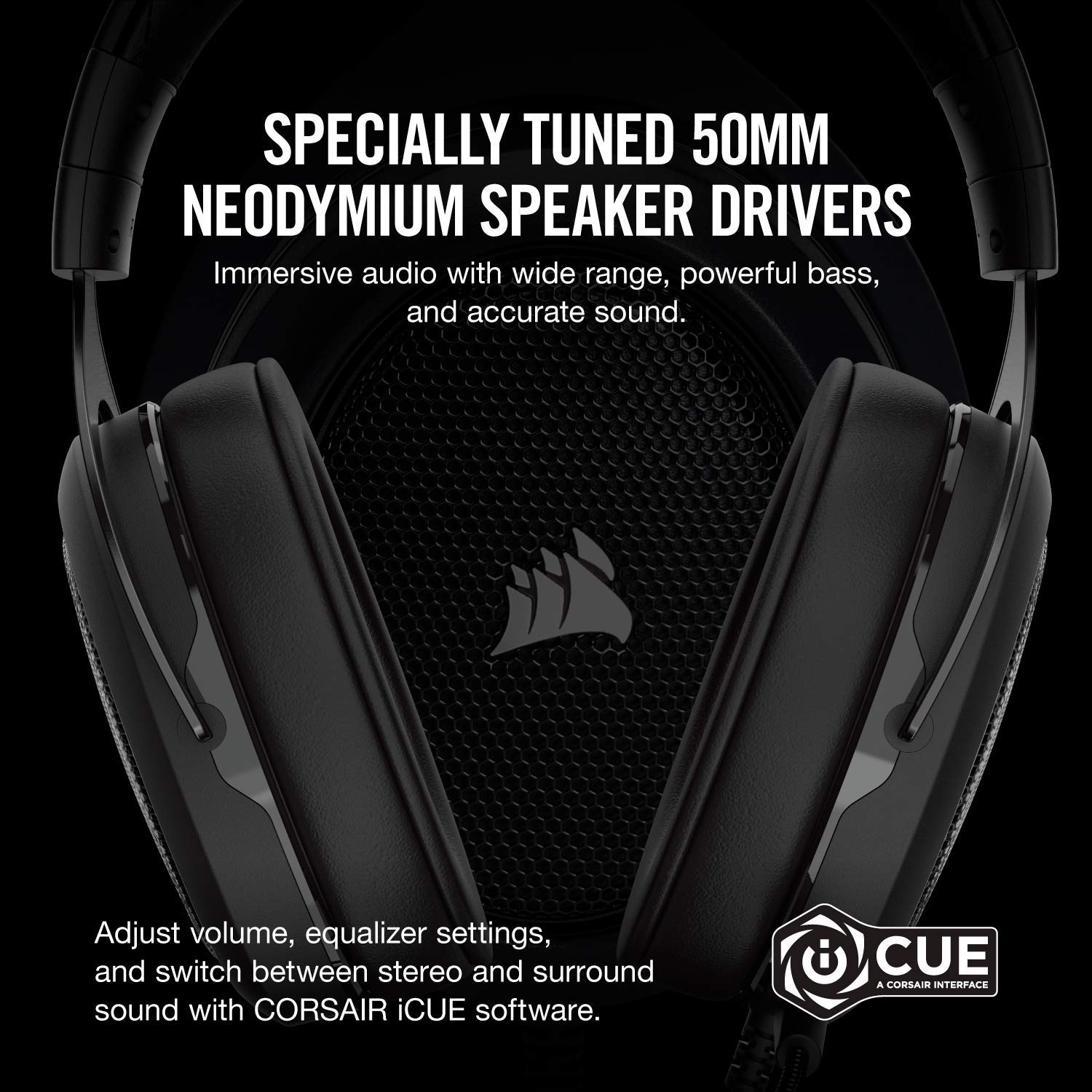 Corsair HS60 β 7.1 Virtual Surround Sound PC Gaming Headset w/USB DAC - Discord Certified Headphones β compatible with Xbox One, PS4, and Nintendo Switch β White, 3.5mm + USB 7.1