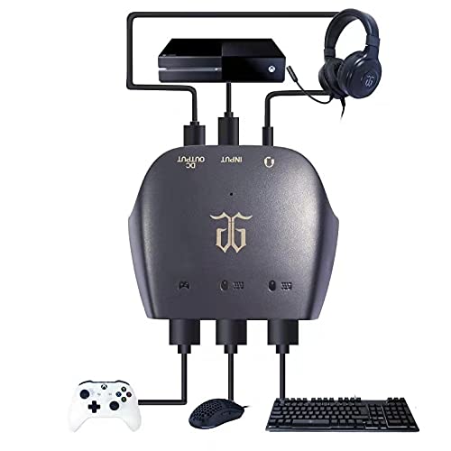 DGG [Support 3.5mm Headset] ST-C2 Keyboard and Mouse Converter Adapter for Switch/Xbox one/Xbox 360/PS4/PS3. Perfect for Games Like FPS,TPS,RPG and RTS,etc.