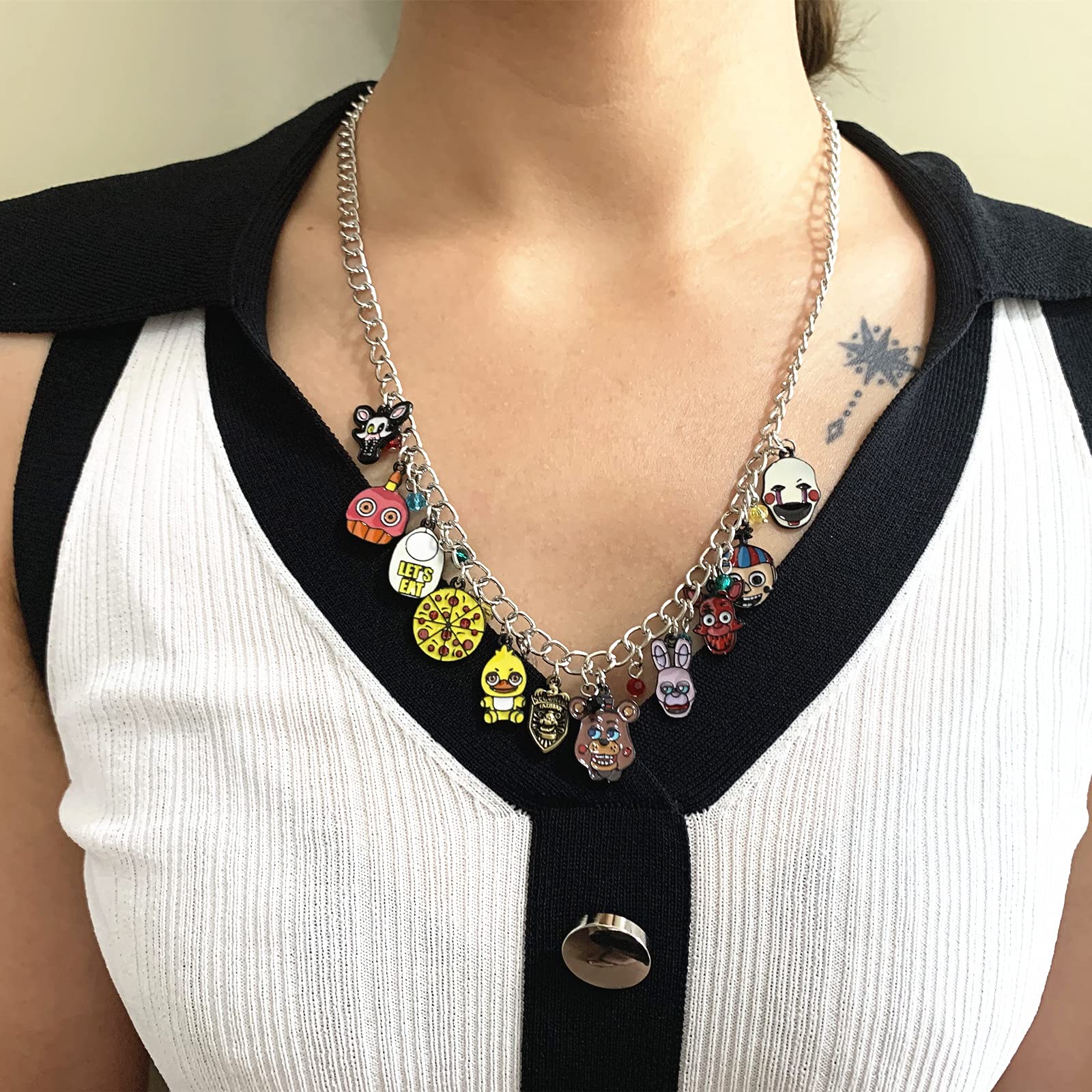 DreamWater Horror Five Night Freddy Charm Necklace Gifts for Girl Woman
