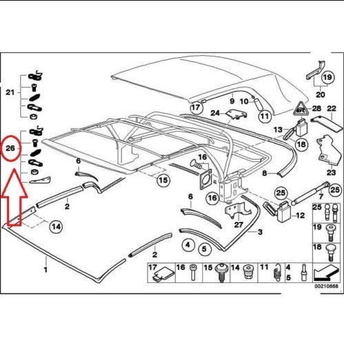 Convertible Roof Top C Column Repair Kit Fits for BMW E46 323ci M3 330ci 325ci 2000-2006 Replace 54317135351