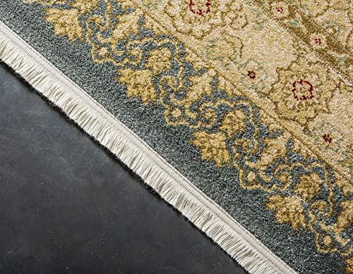 Unique Loom Edinburgh Collection Area Rug-Zinnia, 9 ft x 12 ft, Blue/Beige