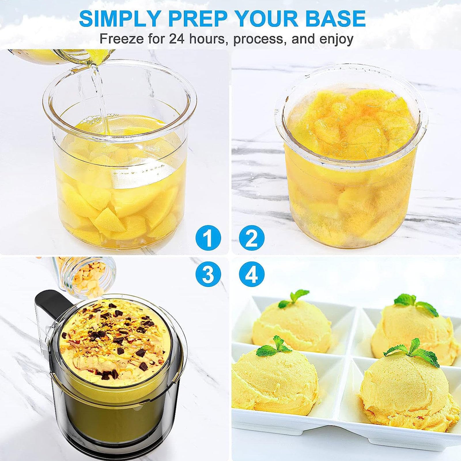 Creami Pints and Lids - 4 pack, for Ninja Ice Cream Maker Pints,16 OZ Creami Deluxe Airtight and Leaf-Proof for NC301 NC300 NC299AM Series Ice Cream Maker