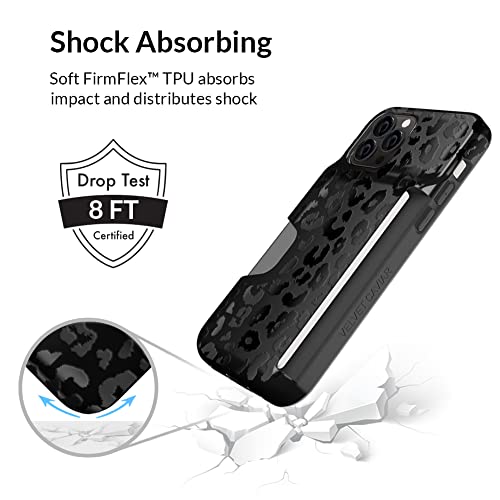 Velvet Caviar Compatible with iPhone 13 Pro Max Wallet Case for Women - Credit Card Holder Slot - Cute Slim & Protective Wallet Phone Cases [8ft. Drop Tested] - Black Leopard