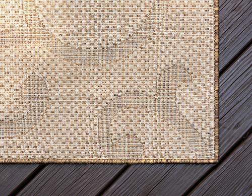Unique Loom Outdoor Botanical Collection Area Rug - Vine (8' x 11' 4" Rectangle, Brown/ Beige)