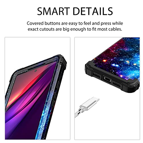 Miqala Compatible with Google Pixel 6 Case,Shiny in The Dark Three Layer Heavy Duty Shockproof Hard Plastic Bumper +Soft Silicone Rubber Protective Case for Google Pixel 6,Blue Sky