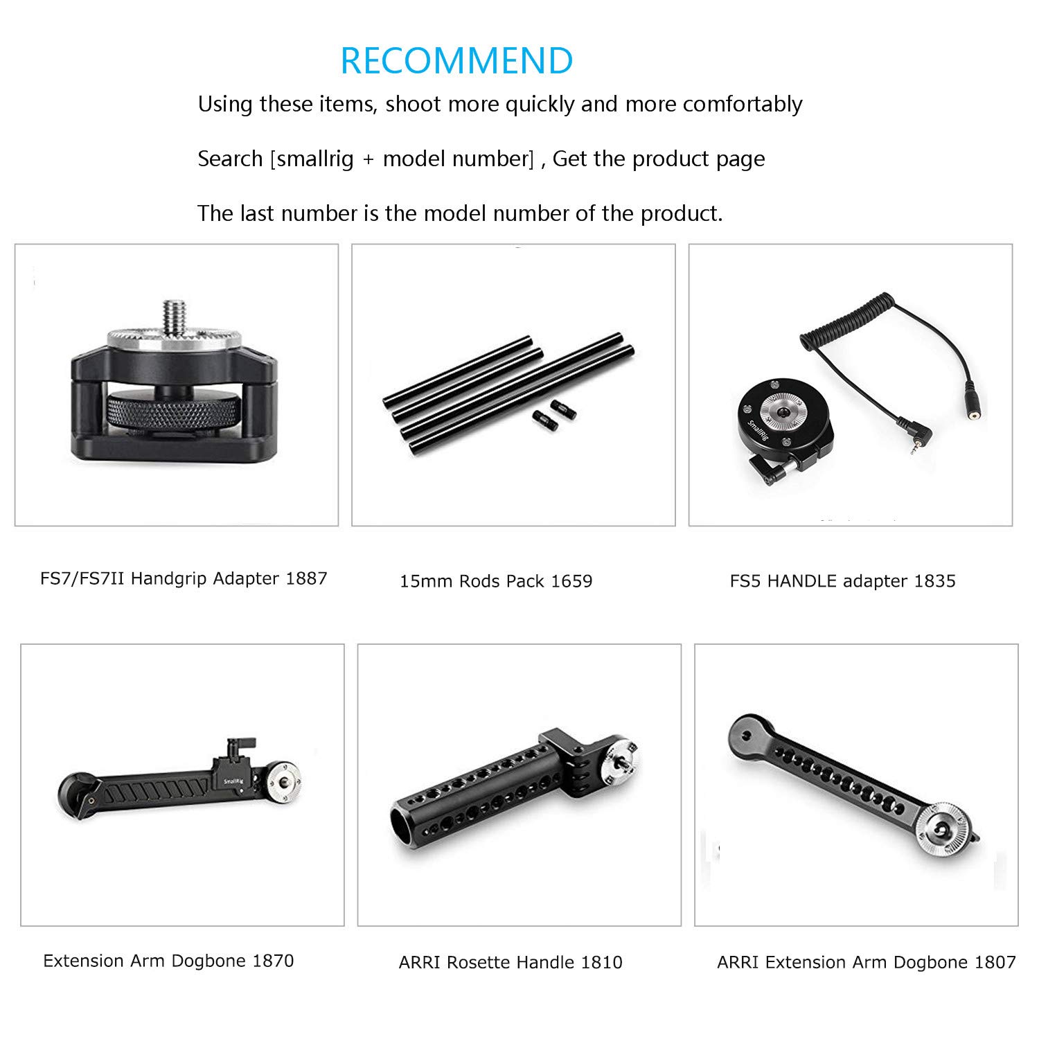 SMALLRIG Camera Extension Arm Connector 15mm Dual Rod Clamp with Rosette (M6, 31.8mm) for Camera Shoulder Support -1898