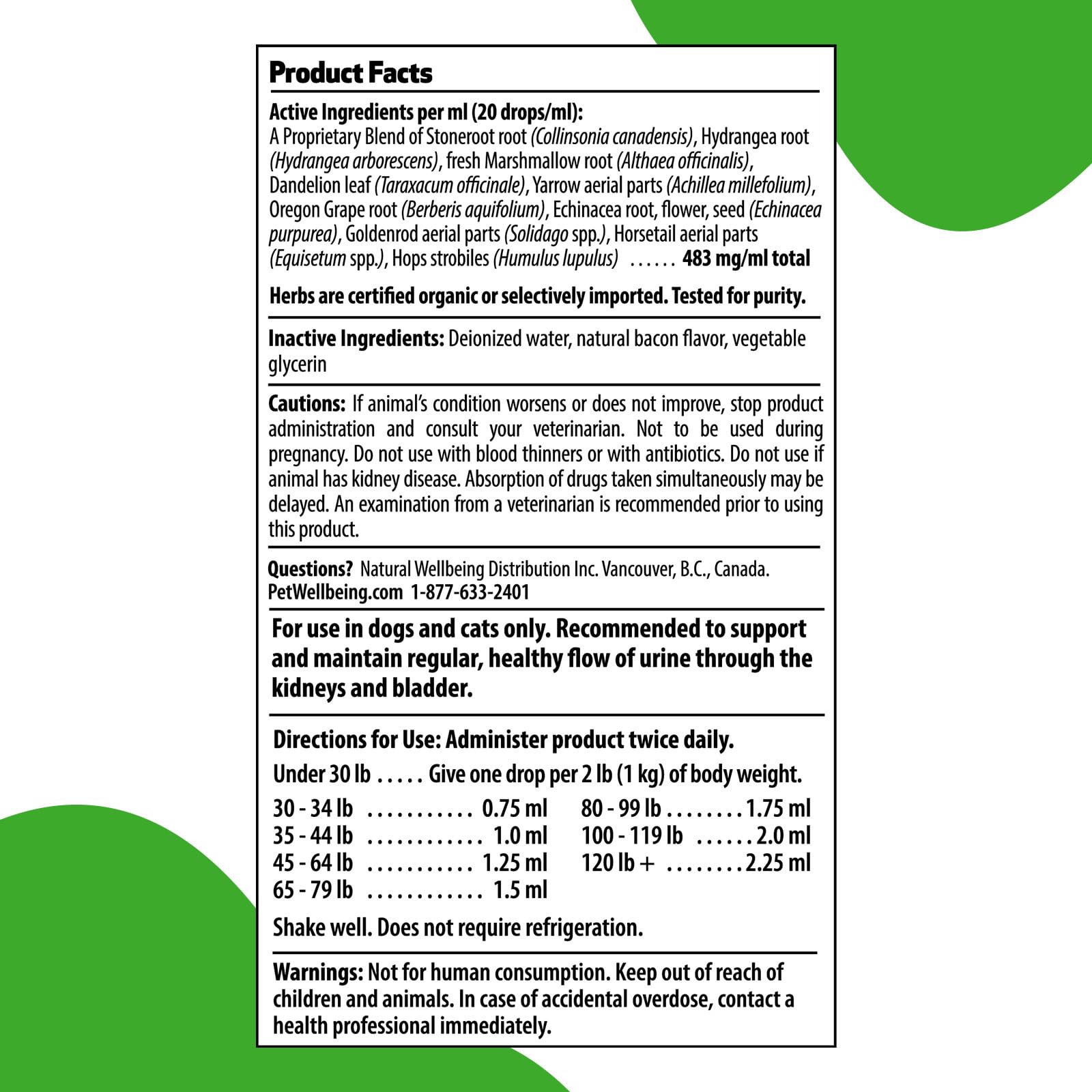 Pet Wellbeing Urinary Gold for Dogs & Cats - Vet-Formulated - Urinary Tract Health, Supports Normal Urinary pH - Natural Herbal Supplement 4 oz (118 ml)
