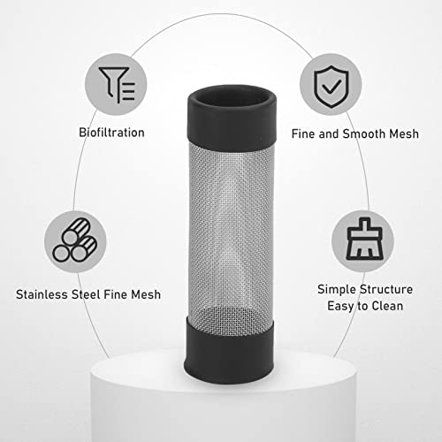 SHYEKYO Stainless Steel Aquarium Filter Intake Cover, Fish Shrimp Protect Cover Filter Guard Safe Inlet Inflow Protect Basket Mesh Media for Aquarium and Fish Tank Use (18mm Inner Diameter)