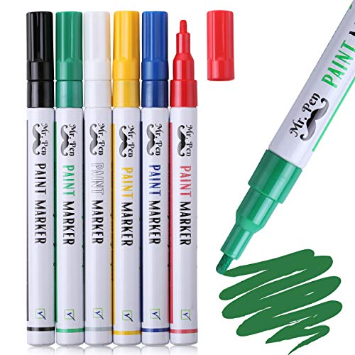 Mr. Pen- Paint Markers, 6 Pack, Paint Pens, Fine Point Markers, Permanent Markers Assorted Colors, Fine Tip Permanent Markers, Permanent Markers Fine Point, Oil Based Paint Markers, Colored Paint Pen