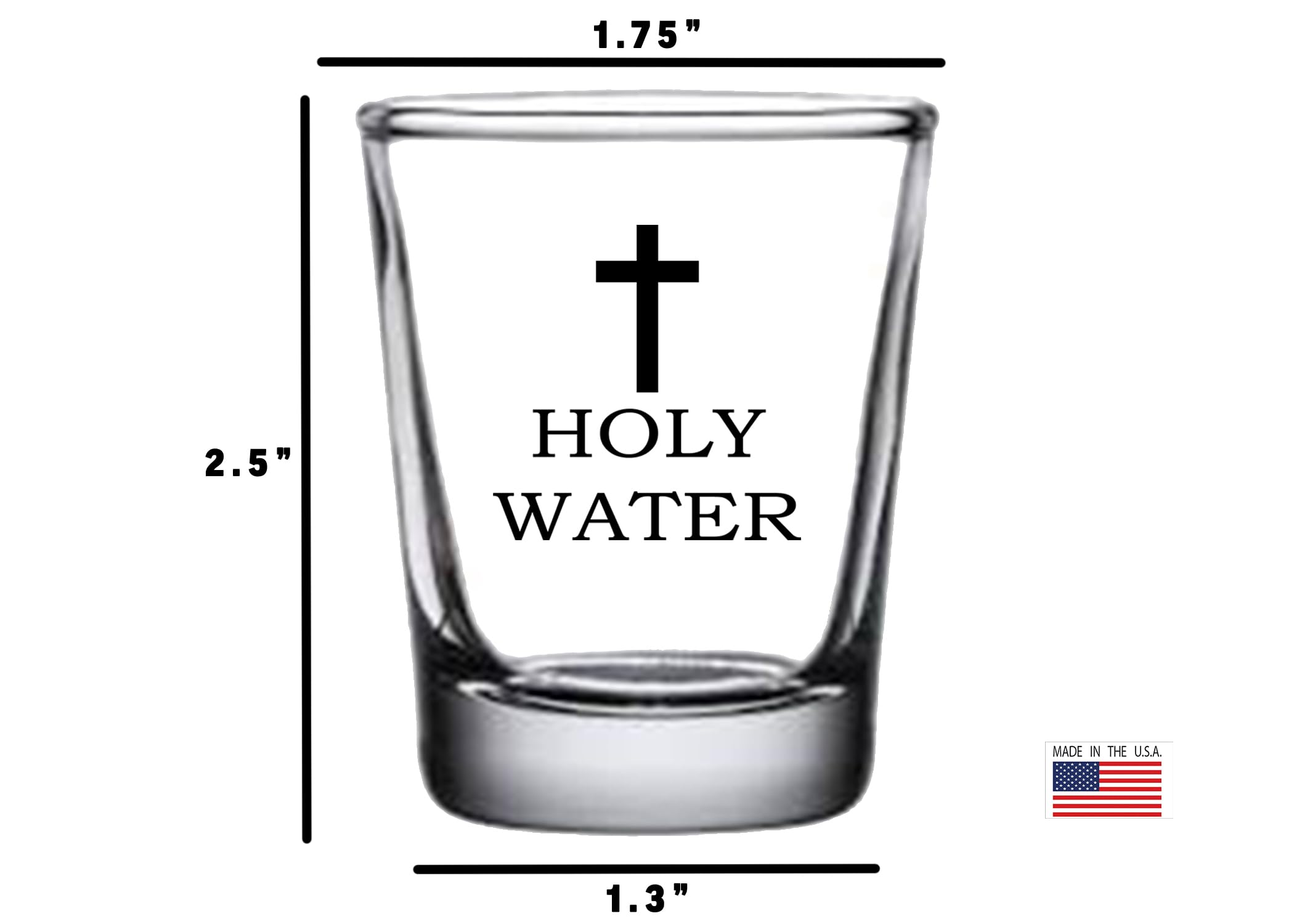 Rogue River Tactical Sarcastic Funny Holy Water Shot Glass, Gift Idea for Friend, Coworker or Boss, 1.5 Ounce