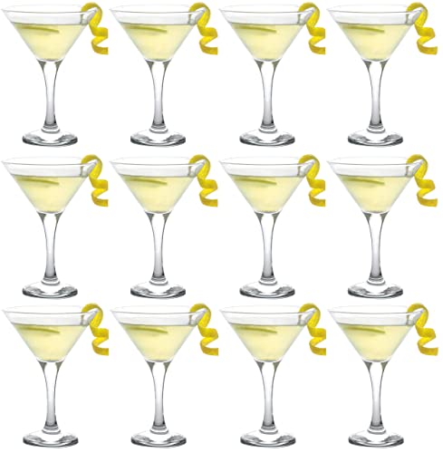 epure Milano Collection 12 Piece Stemmed Martini Glass Set - For Drinking Martinis, Manhattans, Vodka, Gin, and Cocktails (Martini Glass (6 oz))