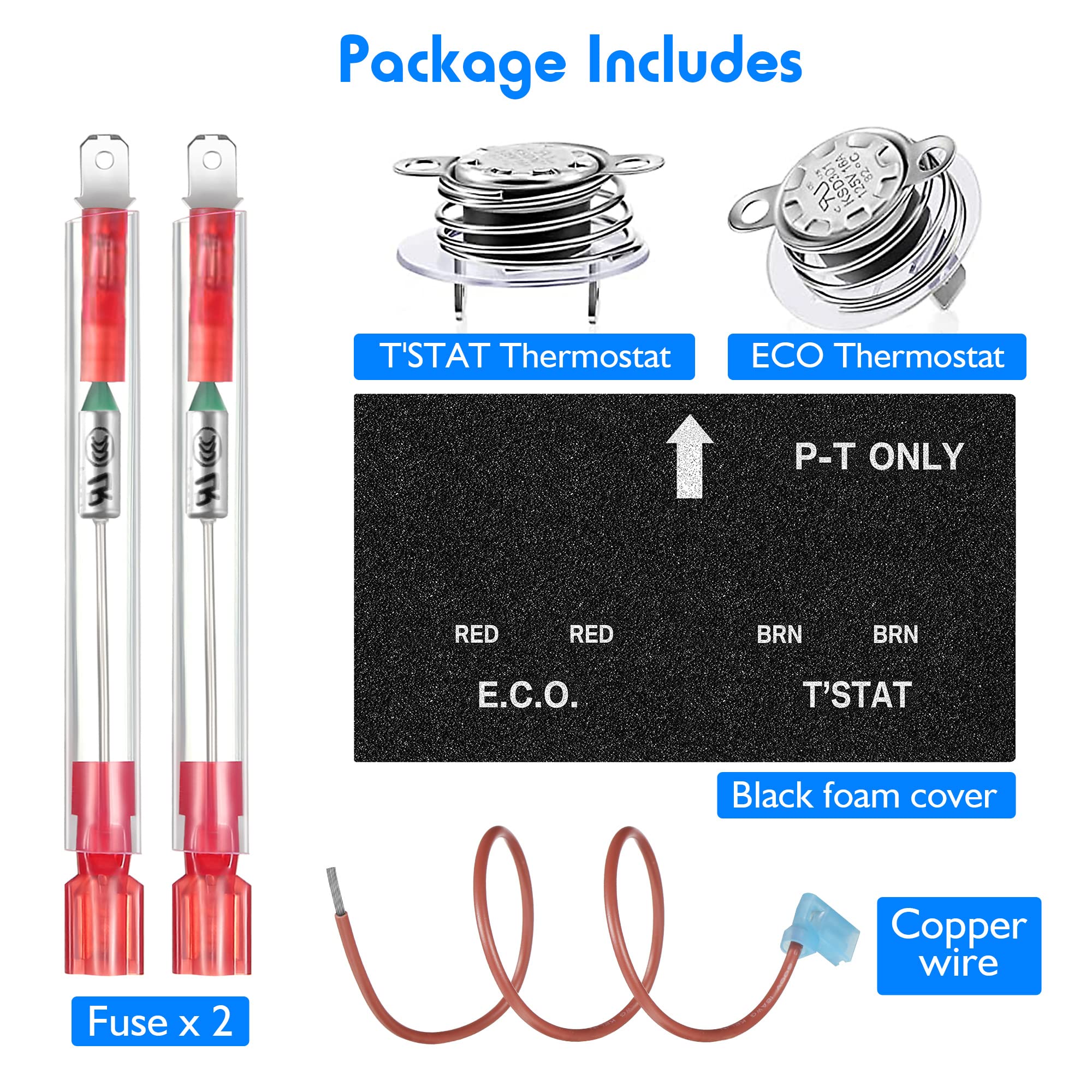 Dreyoo RV Water Heater Thermal Cutoff with ECO Thermostat Assembly Kit, UL Listed Replacement Part Compatible with Atwood 91447 93866 (2 Pcs)