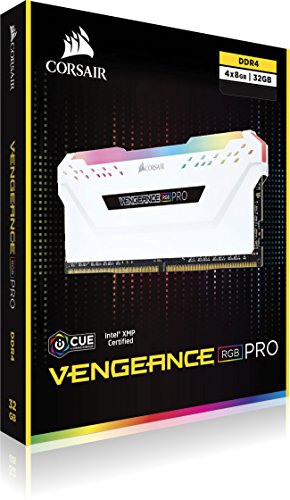 Corsair Vengeance RGB Pro DDR4 3600MHz C18 LED Desktop Memory - White 32GB (4x8GB) (Pack of 4)