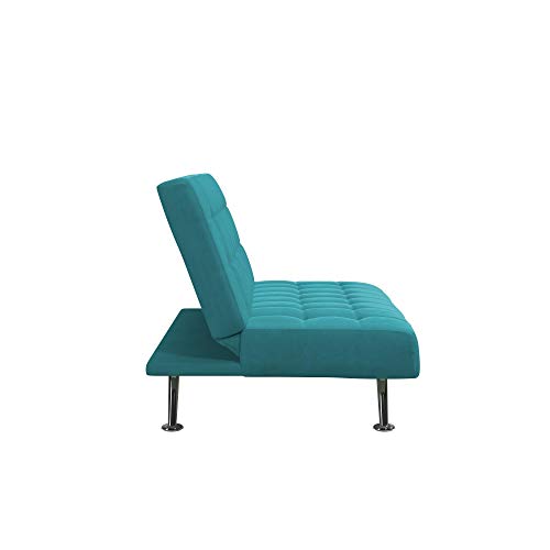 DHP Ariana Kids Sofa Futon, Converts from Futon to Bed for Kids, Teal
