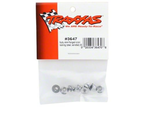 Traxxas 3647 Flanged NY Lock Nuts, 4mm, Set of 8